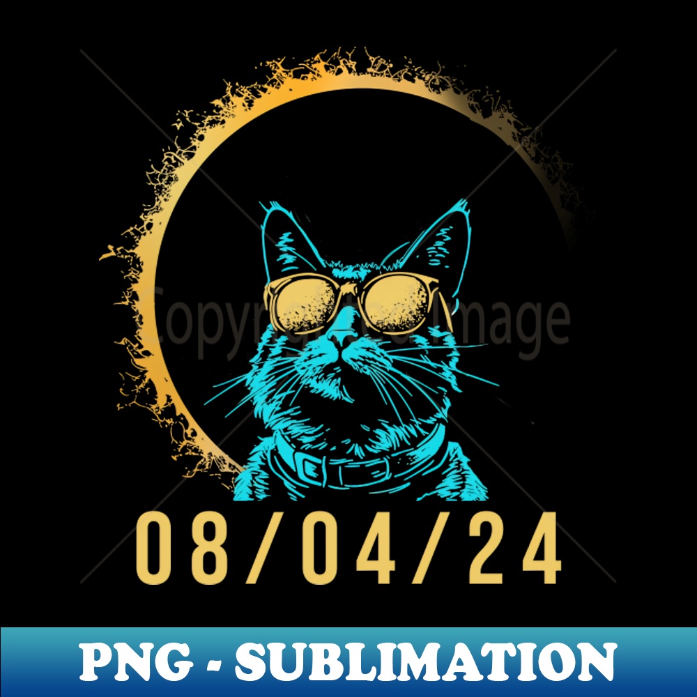 2024 Solar Eclipse Cat Wearing Solar Eclipse - Premium Subli | Inspire ...