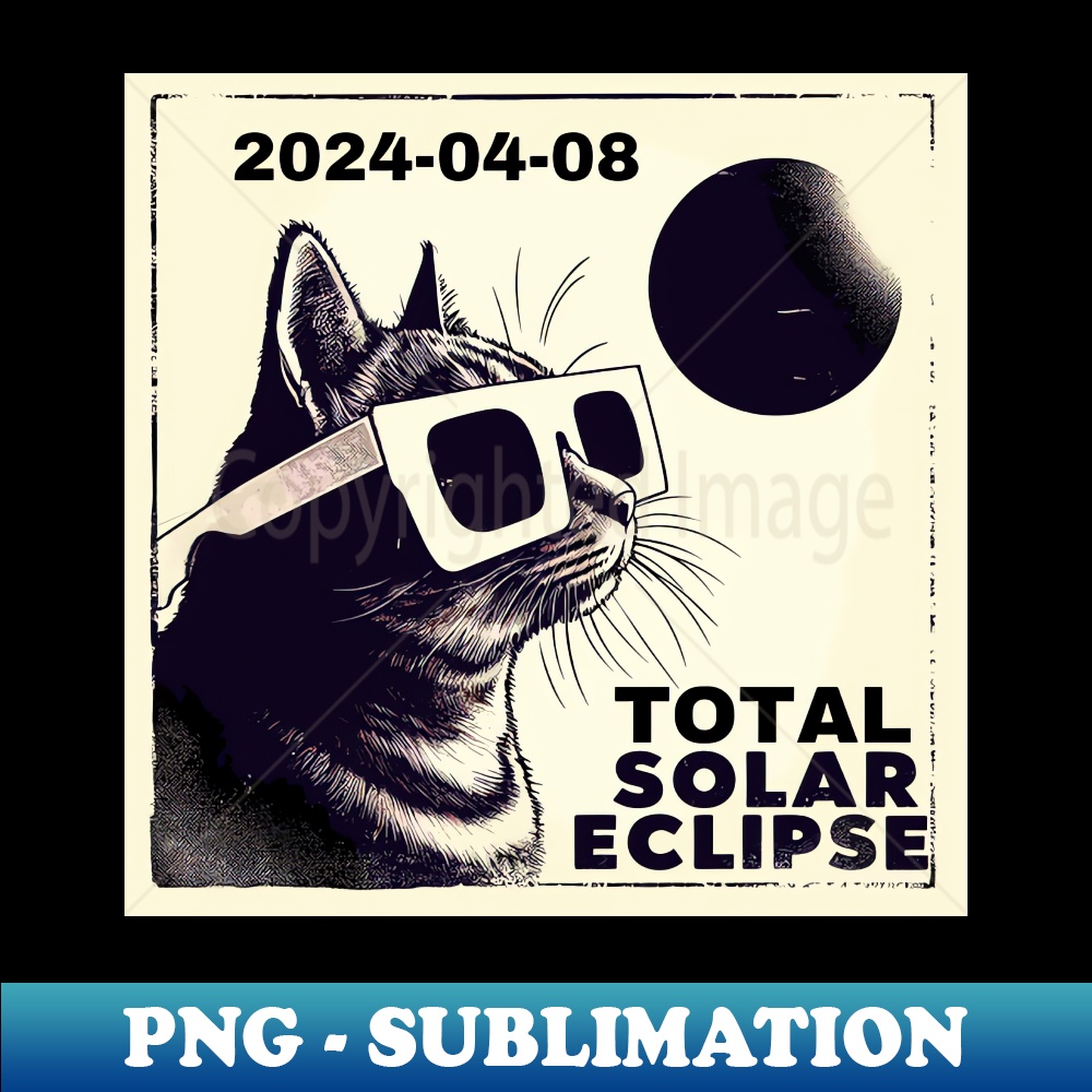 Funny Cat Total solar eclipse 2024 - PNG Transparent Sublima - Inspire Uplift