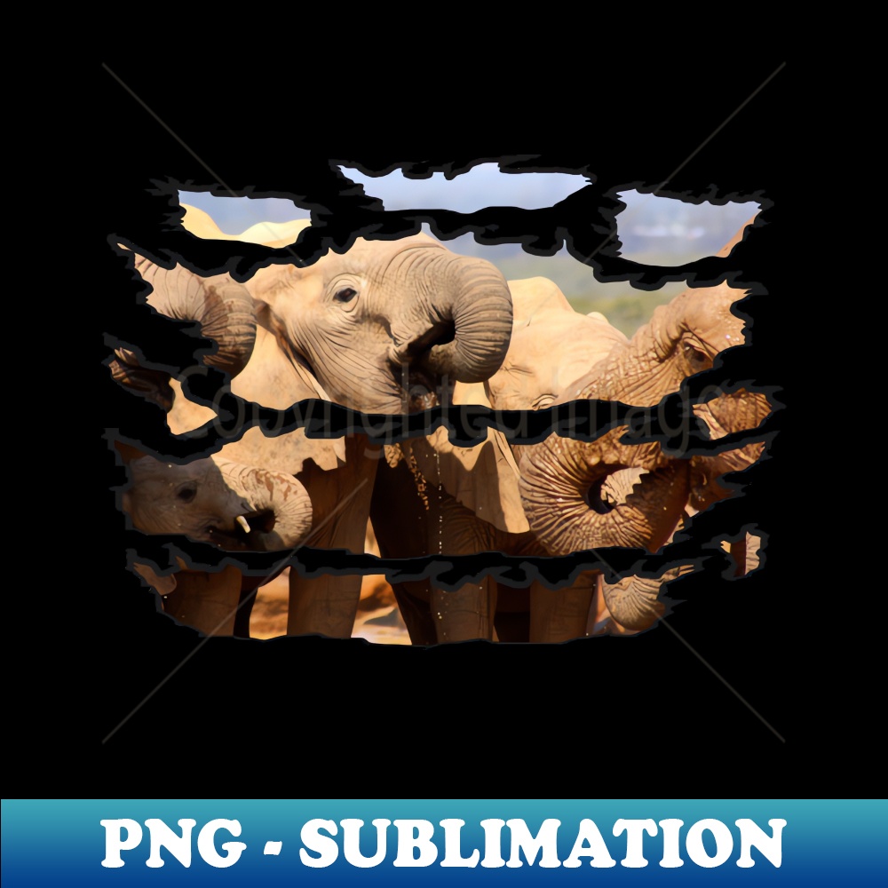 Wildlife Ripped Elephant Drinks - PNG Transparent Digital Do - Inspire ...
