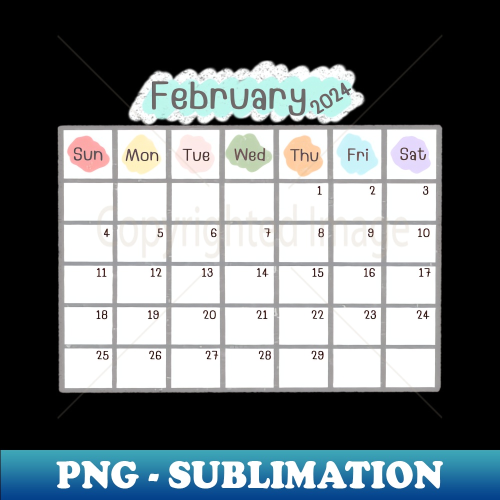 February 2024 Calendar - Unique Sublimation PNG Download - U | Inspire ...