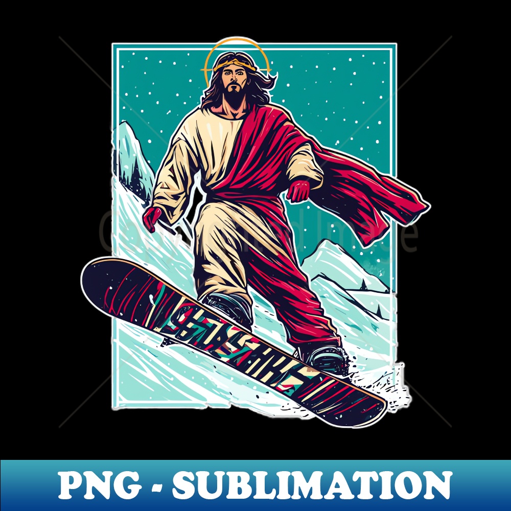 Jesus christ snowboarder - Modern Sublimation PNG File - Bri | Inspire ...