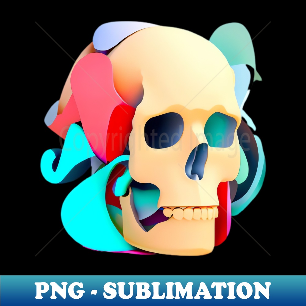 Colorful Broken Skull Face 3d - Digital Sublimation Download | Inspire ...