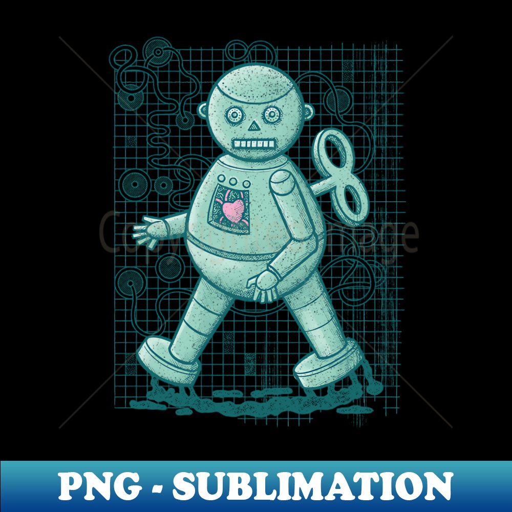 Clockwork Robot with Human Heart - Signature Sublimation PNG | Inspire ...