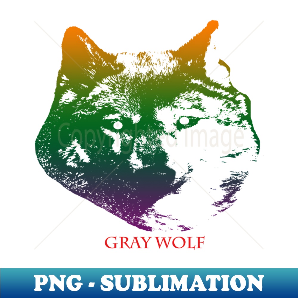 The gray wolf head is Violet Green Orange - Stylish Sublimat | Inspire ...