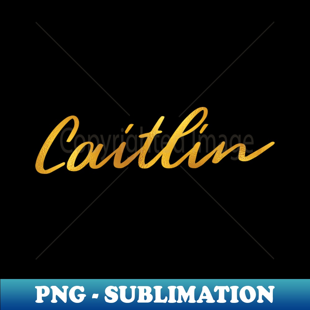Caitlin Name Hand Lettering in Faux Gold Letters - Digital S | Inspire ...