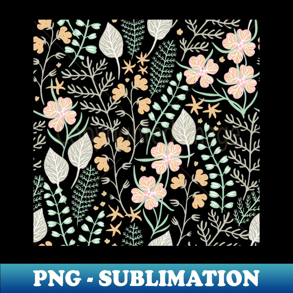 Flowers Leaf Pattern - High-Resolution PNG Sublimation File | Inspire ...