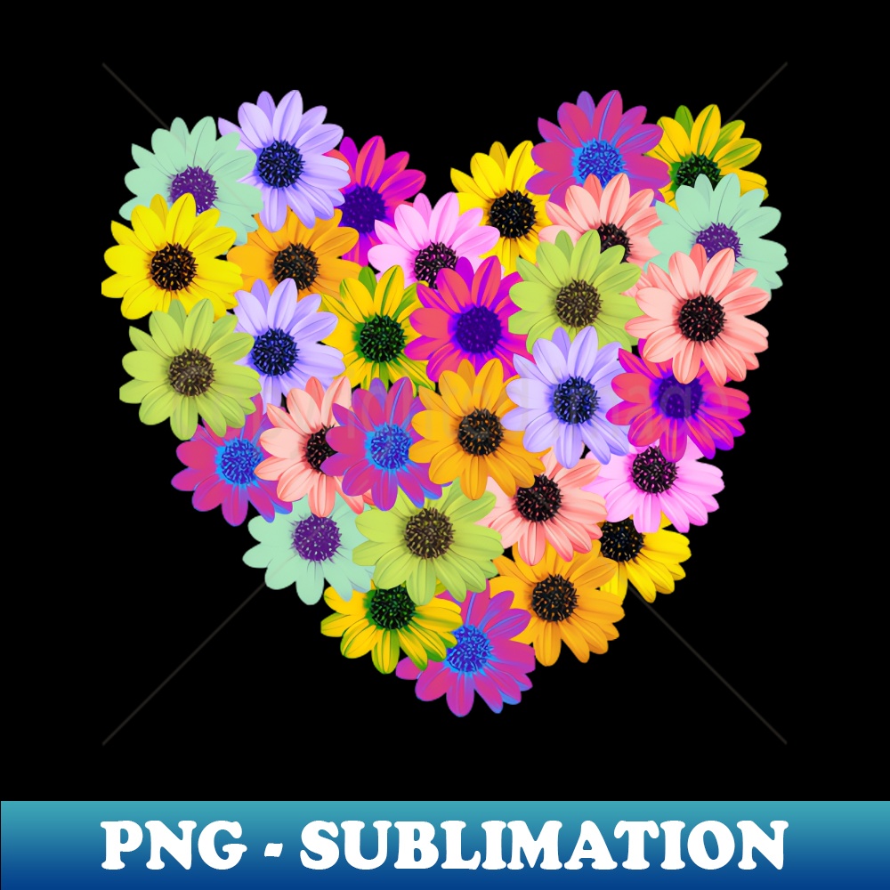 Daisy heart - spa blue background - PNG Transparent Digital - Inspire ...