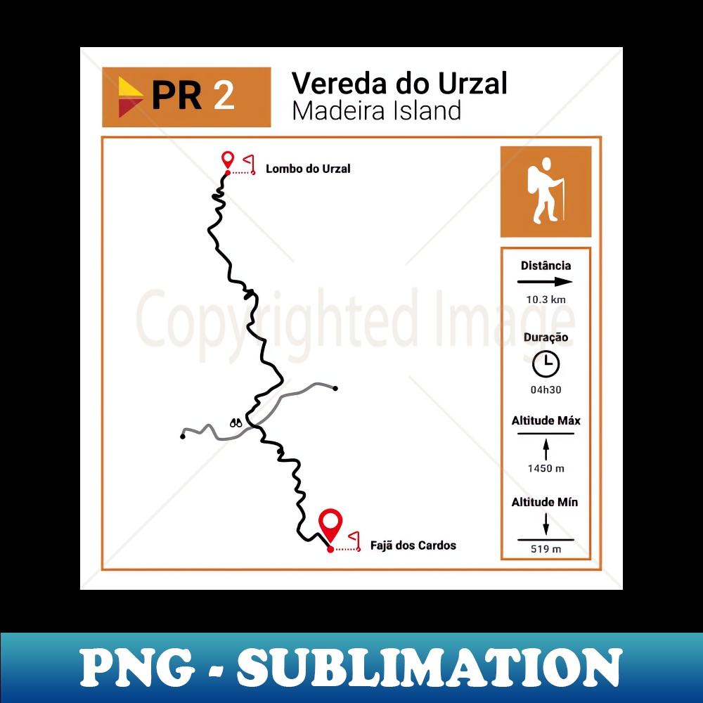 Madeira Island PR2 VEREDA DO URZAL trail map - PNG Transpare | Inspire ...