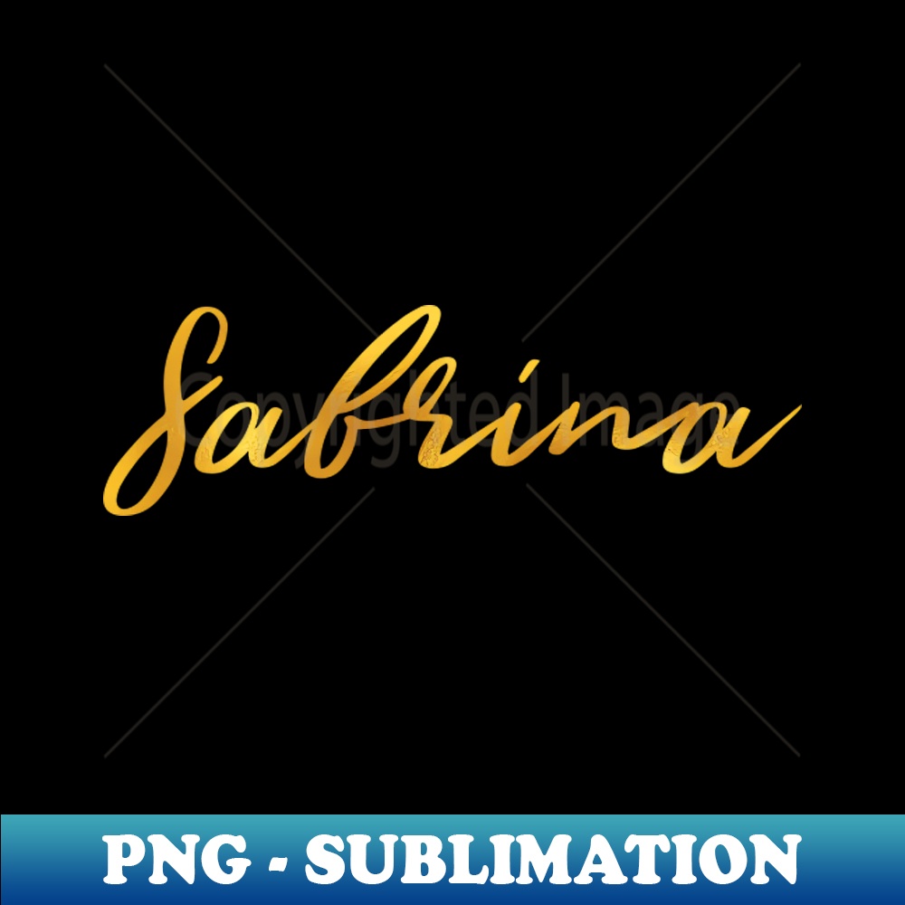 Sabrina Name Hand Lettering in Faux Gold Letters - PNG Trans | Inspire ...