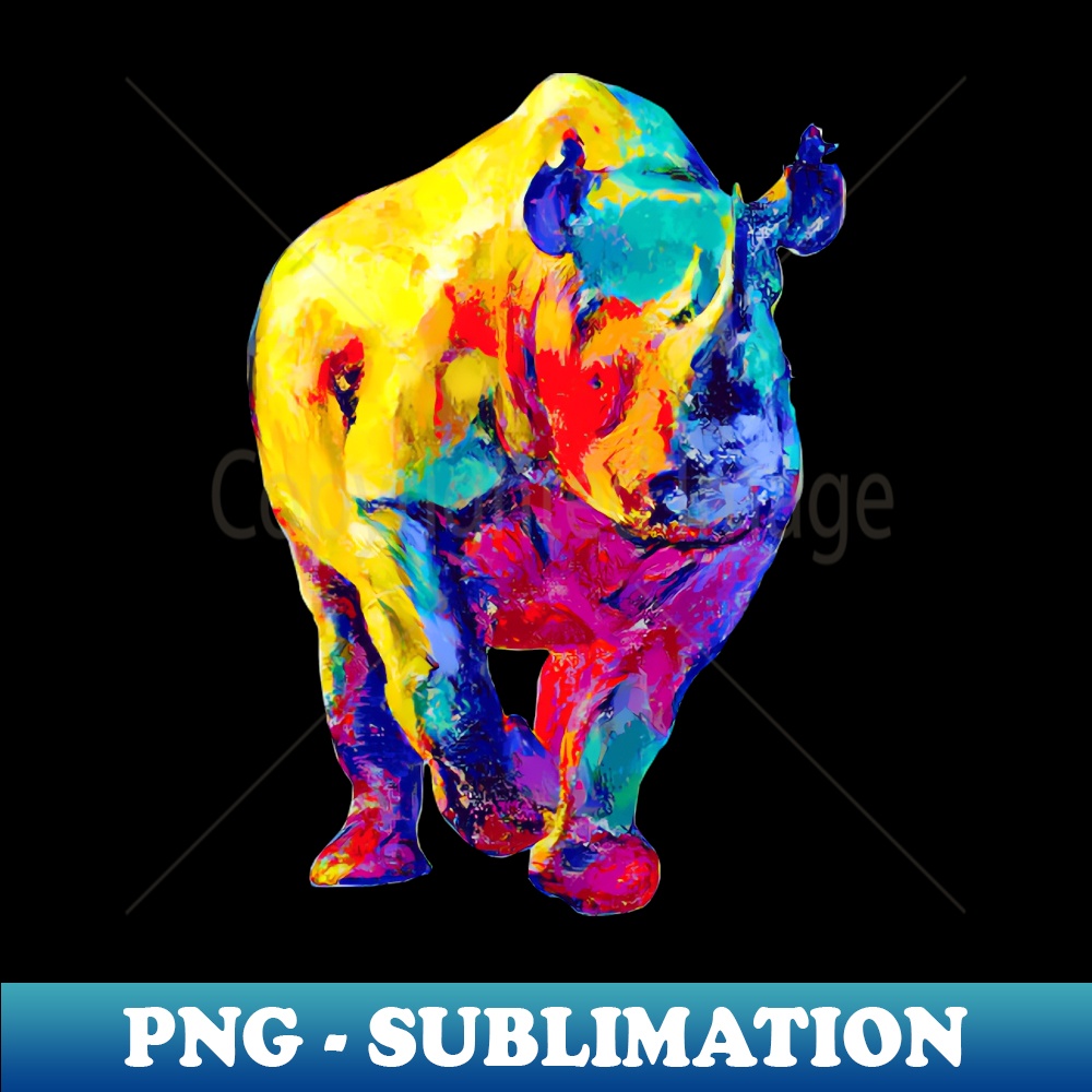 Rhino Artwork in Bright Rainbow Colors for Rhino Fans - Uniq | Inspire ...