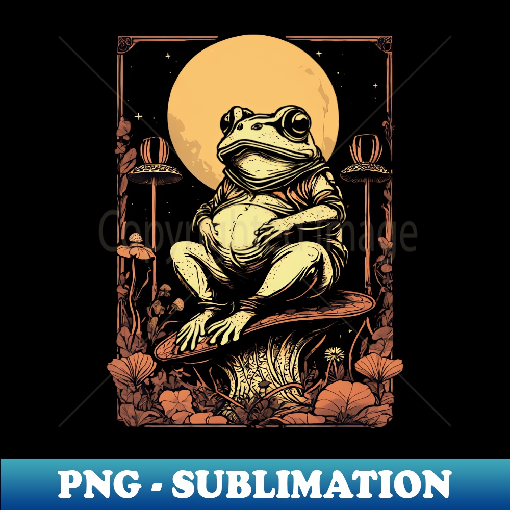 Toad Sitting On The Big Mushroom Under The Moon - Artistic S | Inspire ...