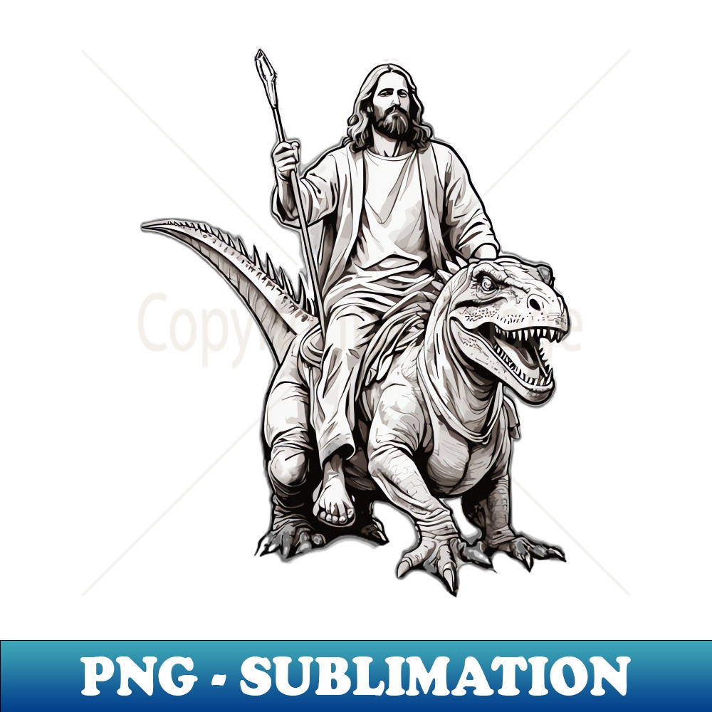 Jesus riding a dinosaur - Aesthetic Sublimation Digital File - Inspire ...
