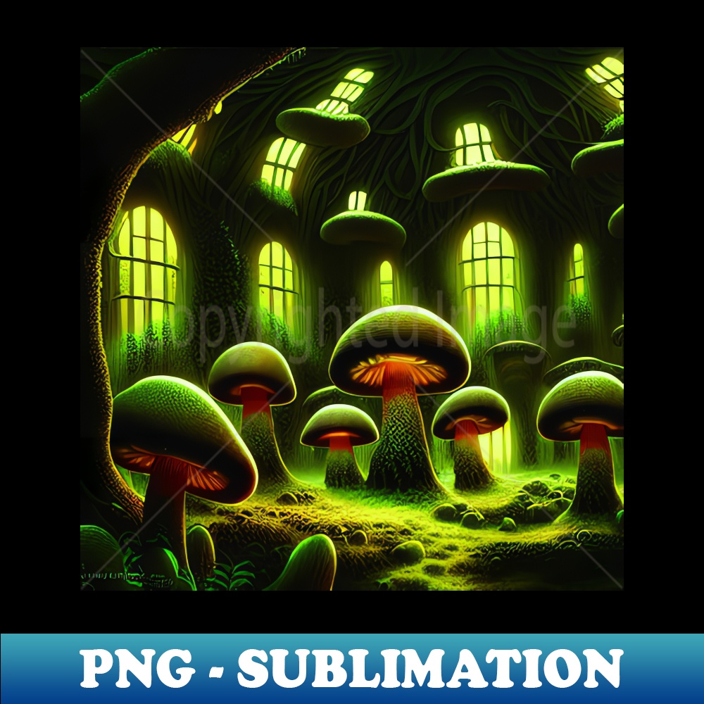 Magical Building Cottage Mushroom House with Lights in Fores | Inspire ...