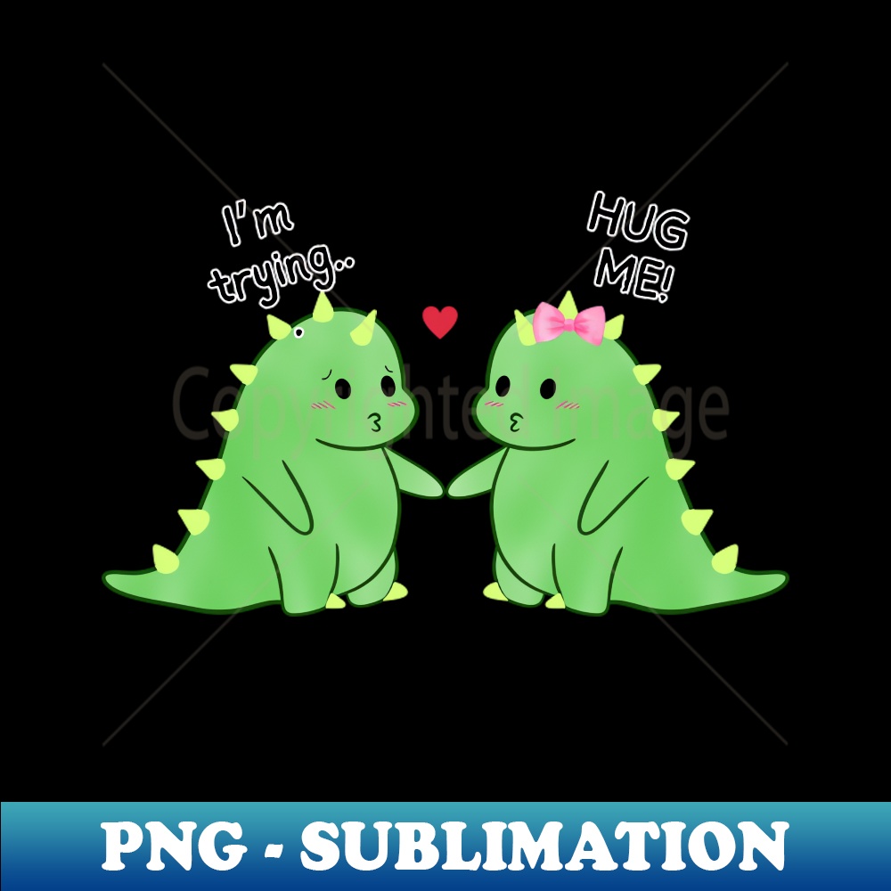 Cute Dinosaur Couple T-Rex - Elegant Sublimation PNG Downloa | Inspire ...