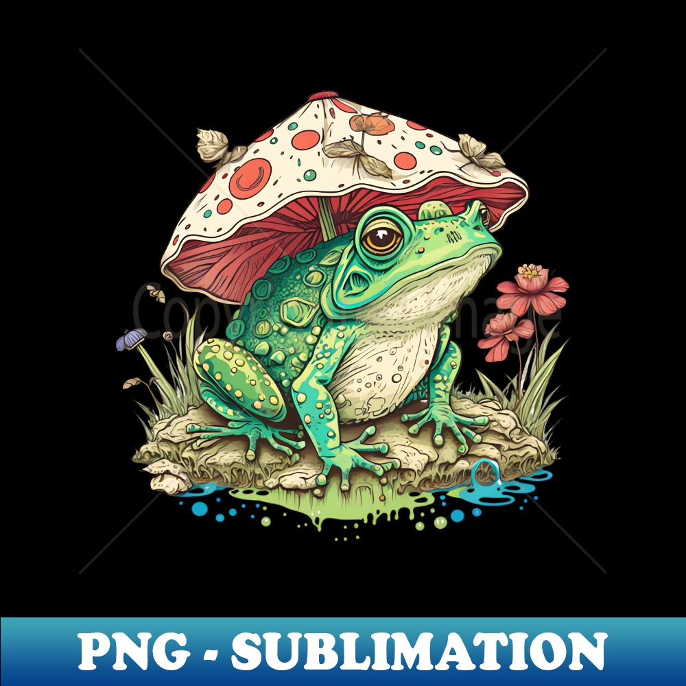 Cottagecore Aesthetic Frog under Mushroom Vintage - Aestheti | Inspire ...