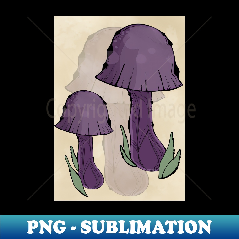 Dark Purple Cottagecore Mushrooms Classy Portrait Style - Si | Inspire ...