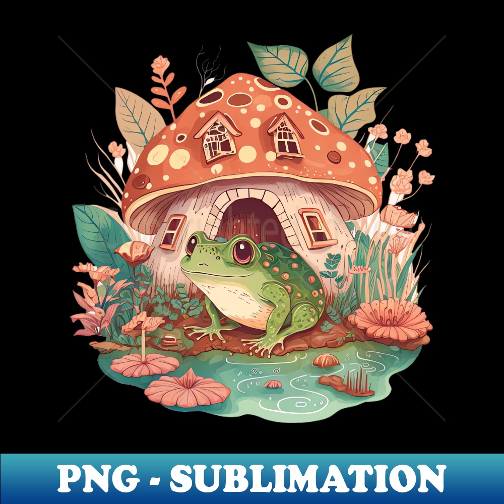 Cottagecore aesthetic frog on Mushroom - Elegant Sublimation | Inspire ...