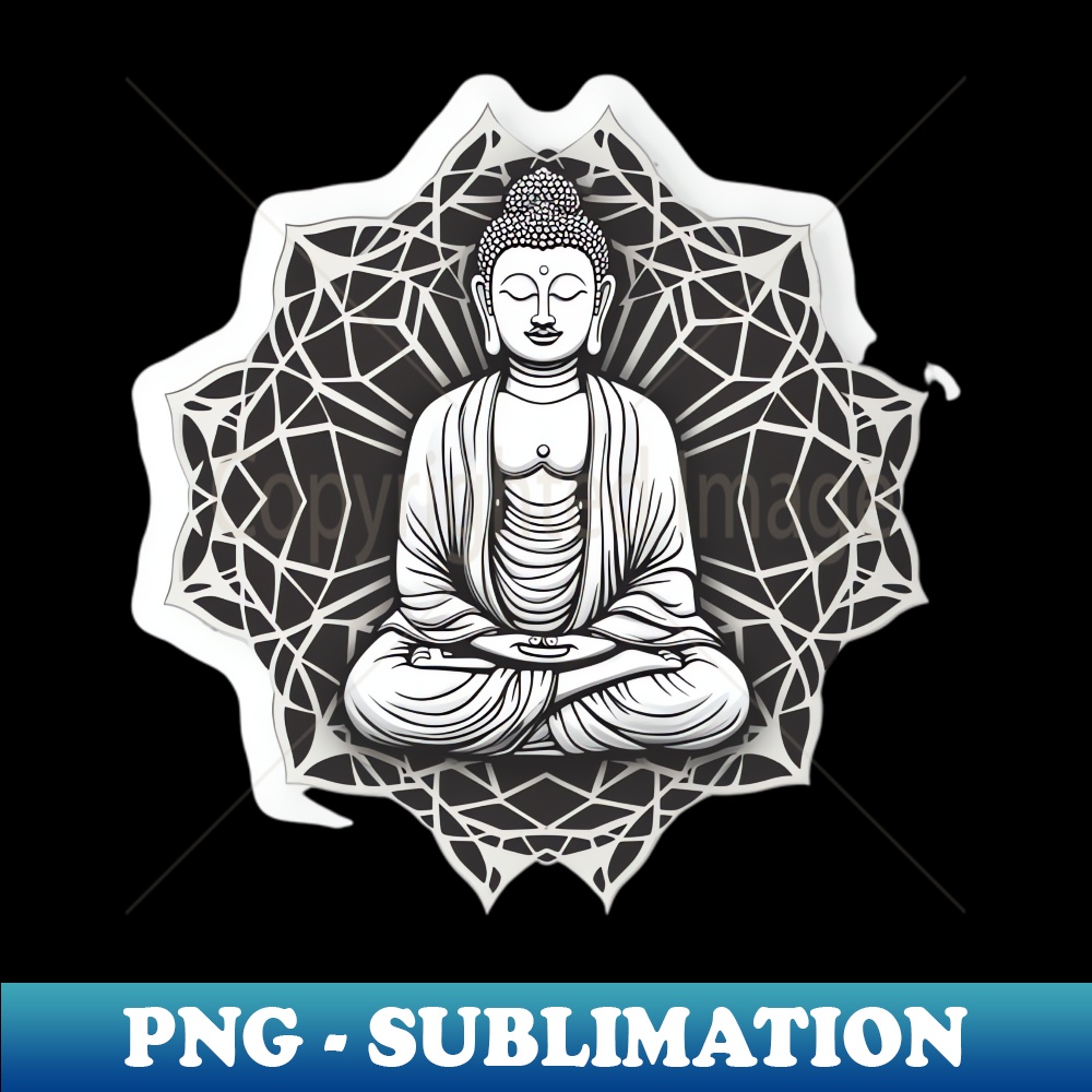 Black White Buddha Statue Buddhist symbol Meditation Stick | Inspire Uplift