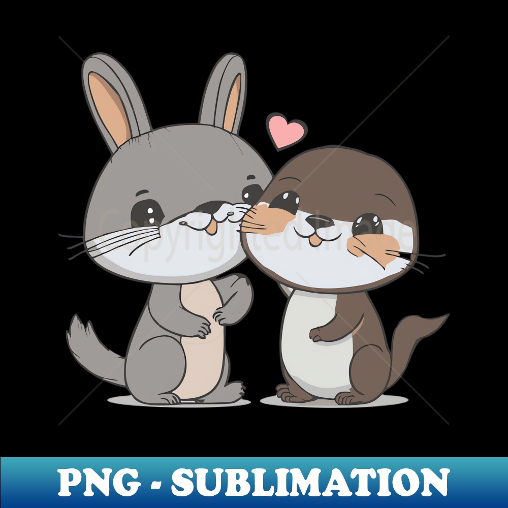 Rabbit Otter in Love - Digital Sublimation Download File - | Inspire Uplift
