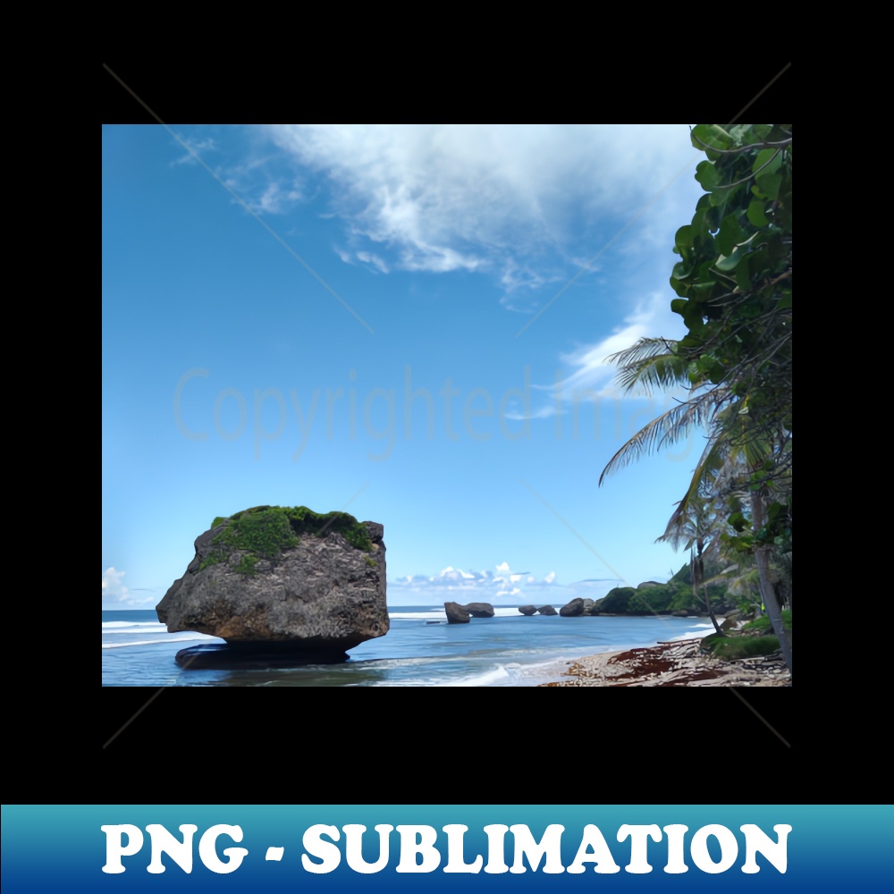 Blue Sky Tropical Beach View with Rocky Calm Ocean Waves - P | Inspire ...