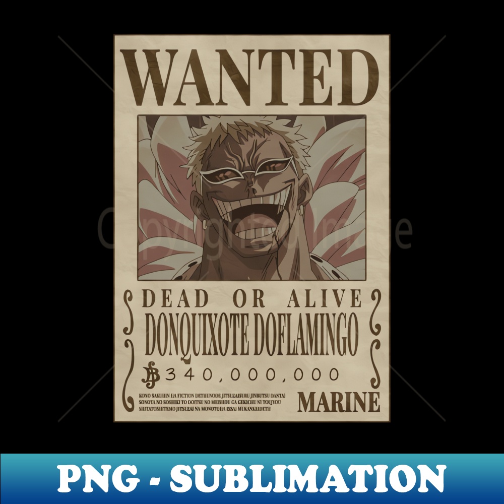 Doflamingo Wanted - PNG Transparent Sublimation Design - Per | Inspire ...