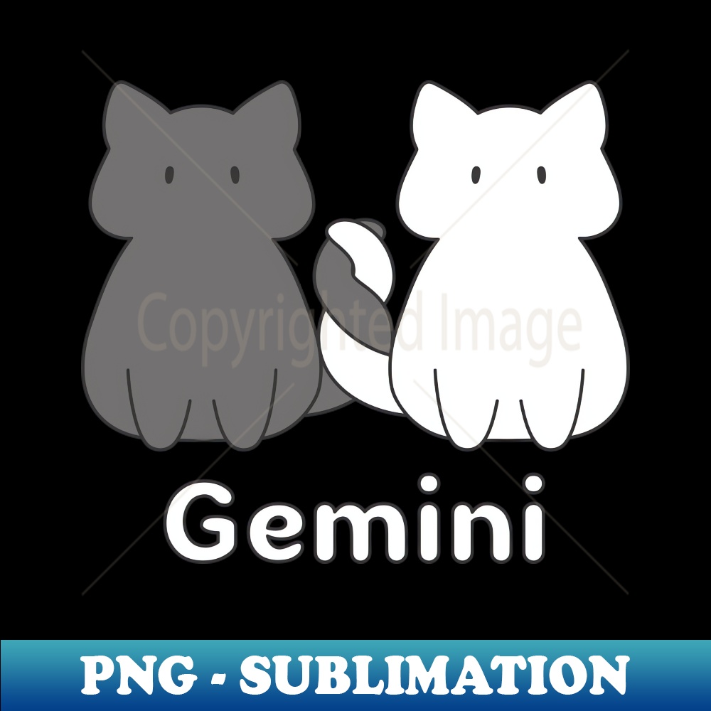 Gemini Cat Zodiac Sign with Text - PNG Transparent Digital D | Inspire ...