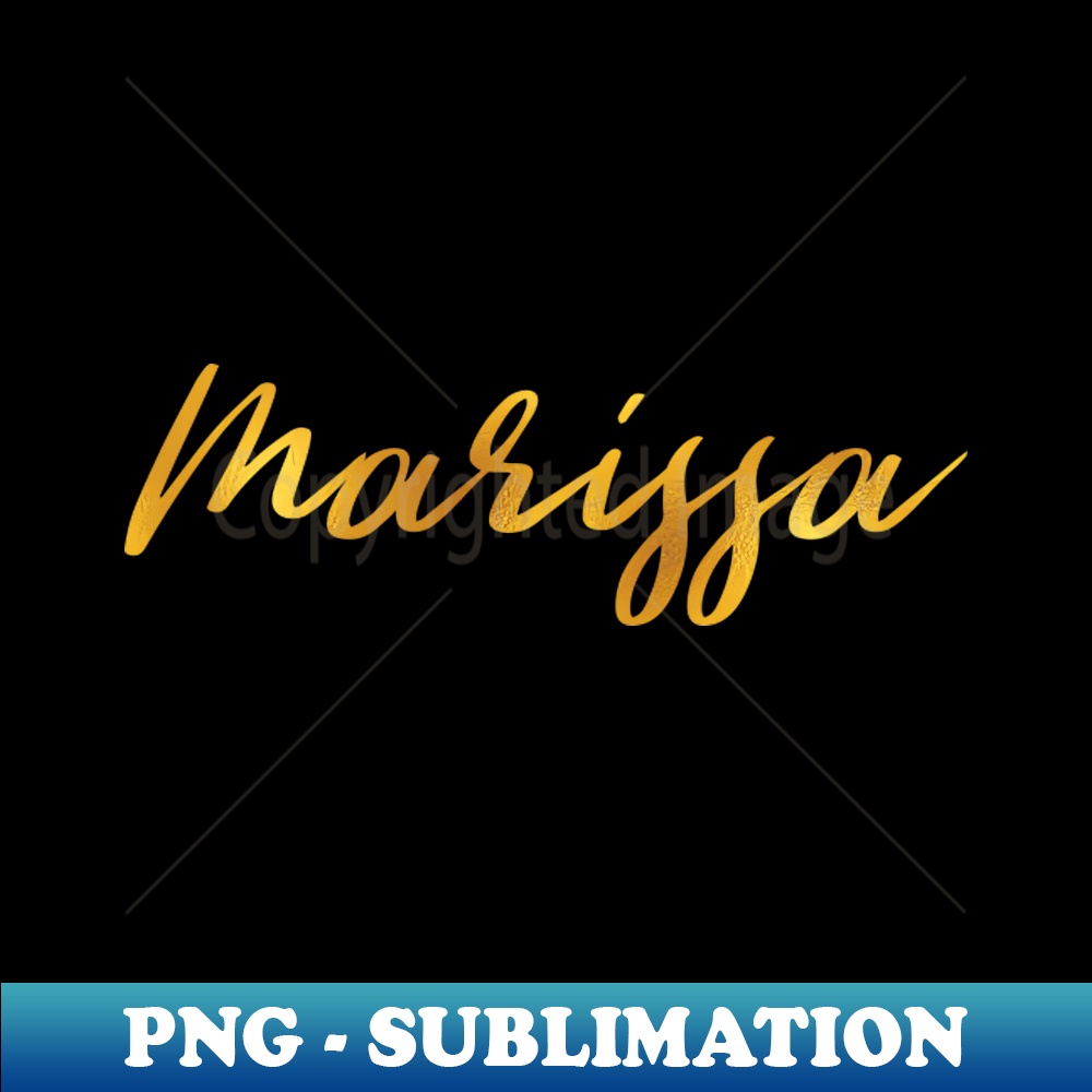 Marissa Name Hand Lettering in Faux Gold Letters - PNG Trans | Inspire ...