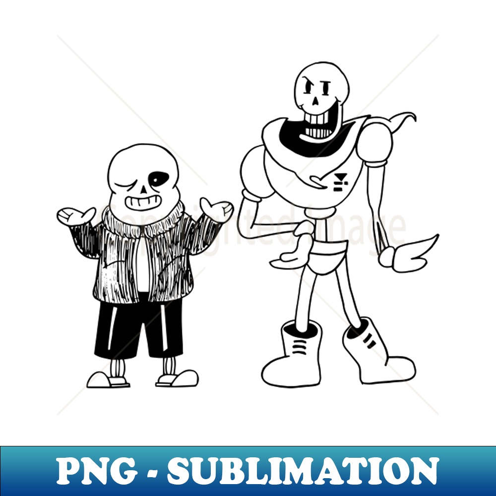 Sans and Papyrus Undertale Simple Black and White Design - E | Inspire ...