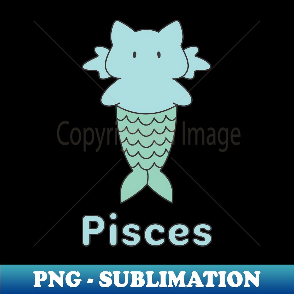 Pisces Cat Zodiac Sign with Text - Aesthetic Sublimation Dig | Inspire ...