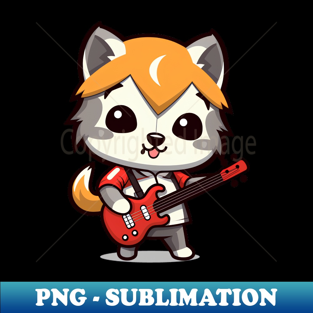 Chibi Wolf Playing Bass - Professional Sublimation Digital D - Inspire ...