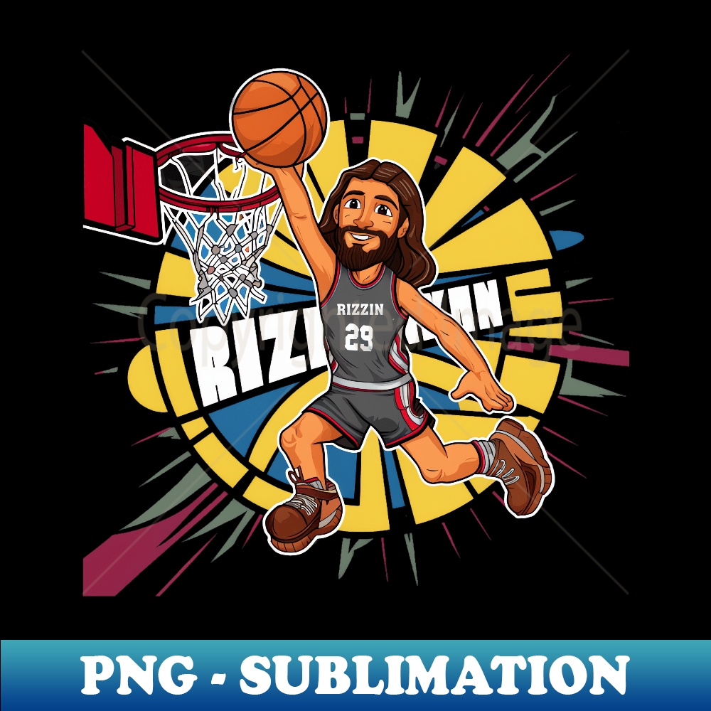 He Is Rizzin Jesus Basketball Graphic Youth Jesus Playing - | Inspire ...
