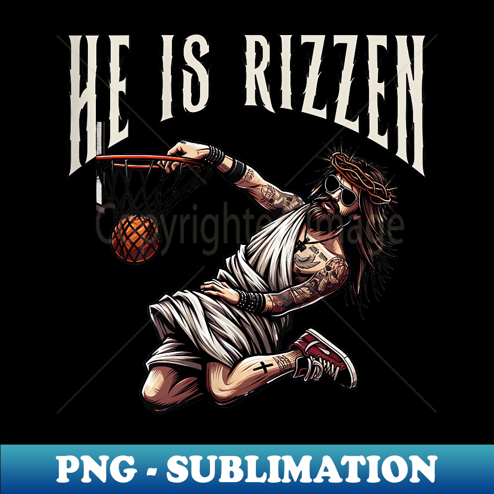 Womens He Is Rizzen Funny Meme Rocker Basketball Easter - Ex | Inspire ...