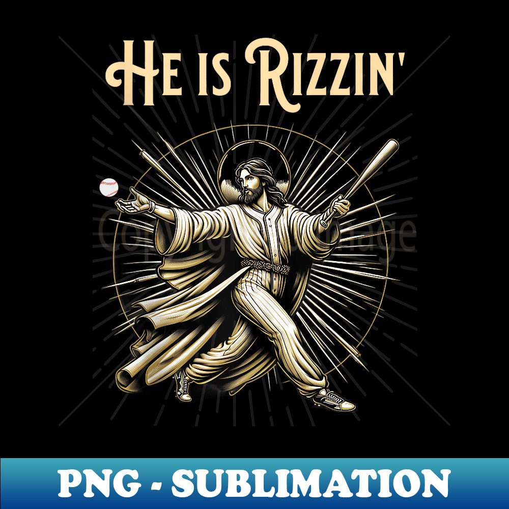 He is Rizzin Jesus Playing Baseball - Instant PNG Sublimatio | Inspire ...