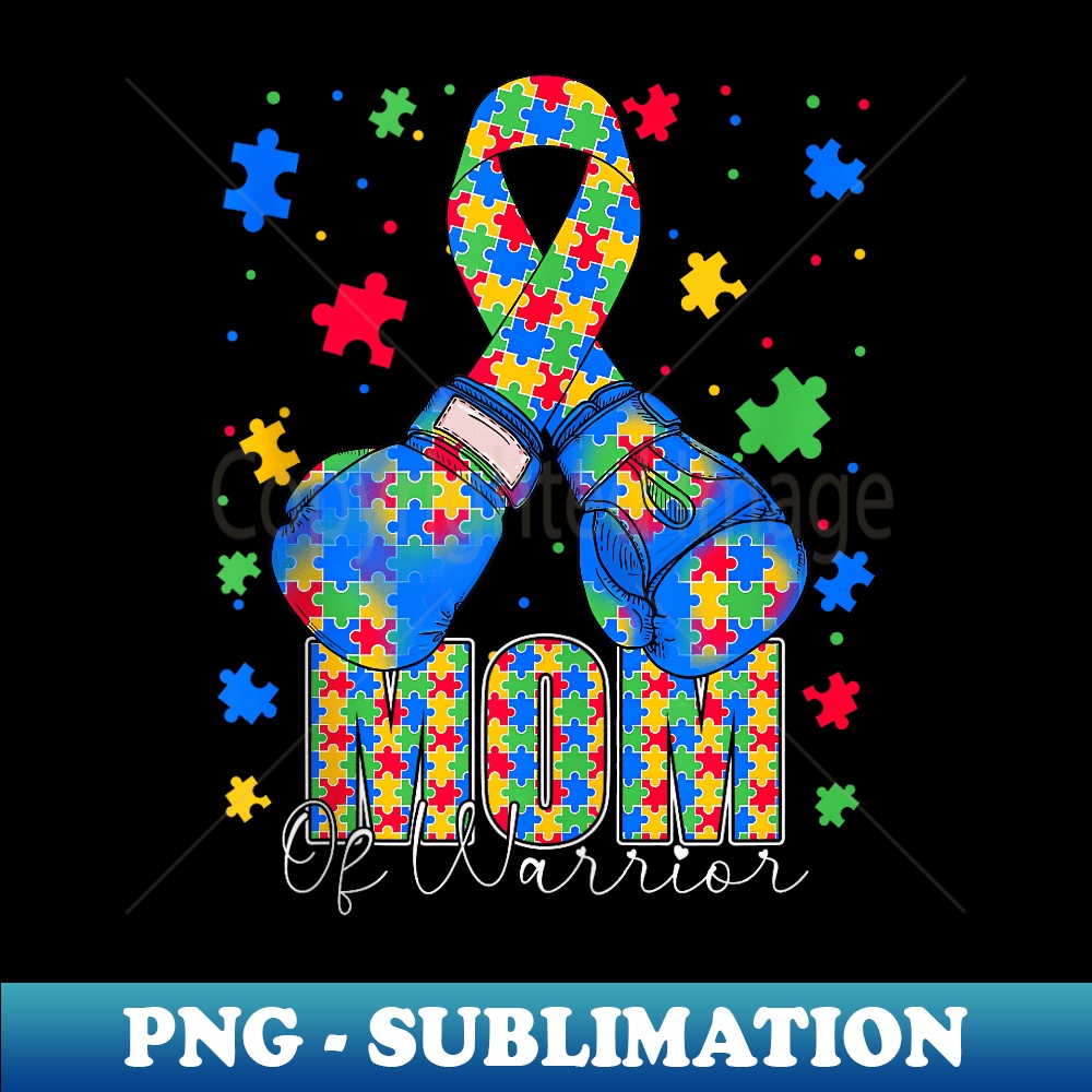 Mom Of Warrior Autism Boxing Gloves With Puzzles Ribbon - Ar | Inspire ...