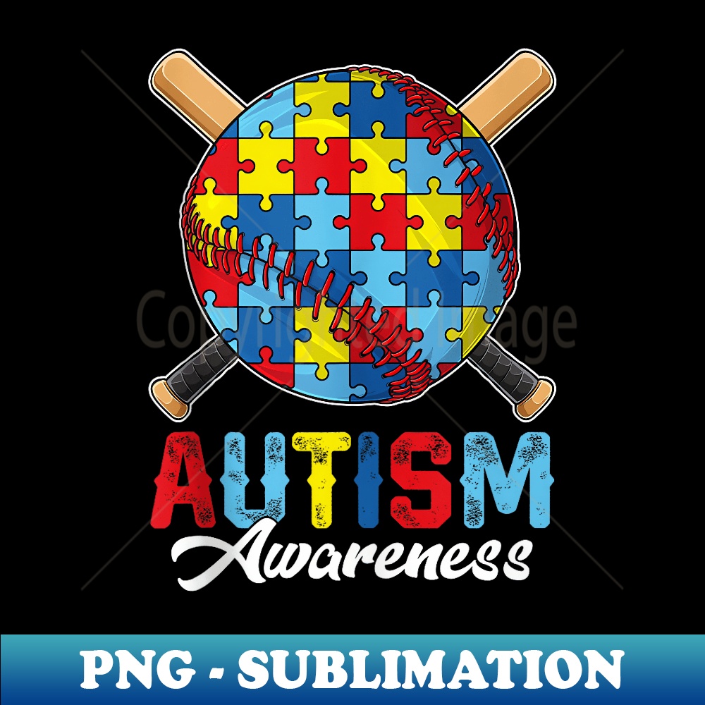 Baseball Ball With Bats & Puzzle Pieces Autism Awareness Boy | Inspire ...