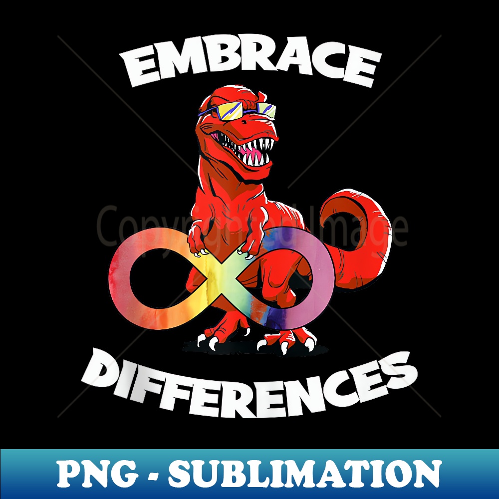 Autism Infinity Autism TRex Embrace Differences Red rex - Hi | Inspire ...