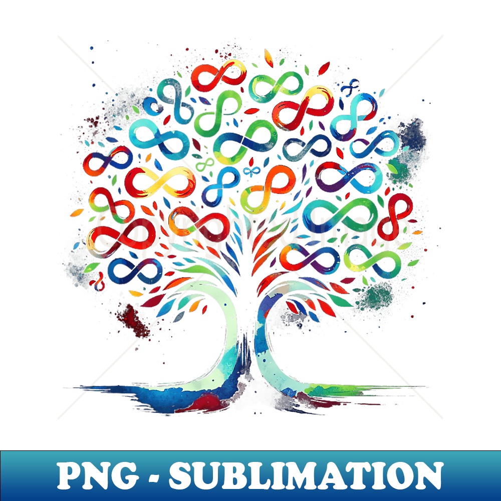 Autism Awareness Month Symbol Infinity Tree Watercolor - PNG | Inspire ...