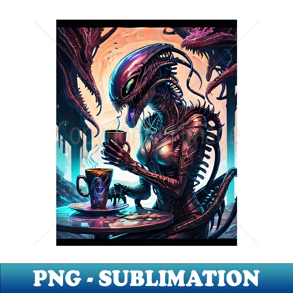 Alien xenomorph queen drinking coffee fanart - High-Quality | Inspire ...