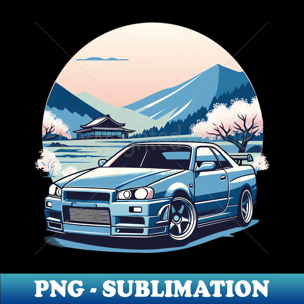 Blue Skyline R34 GTR - PNG Transparent Digital Download File | Inspire ...