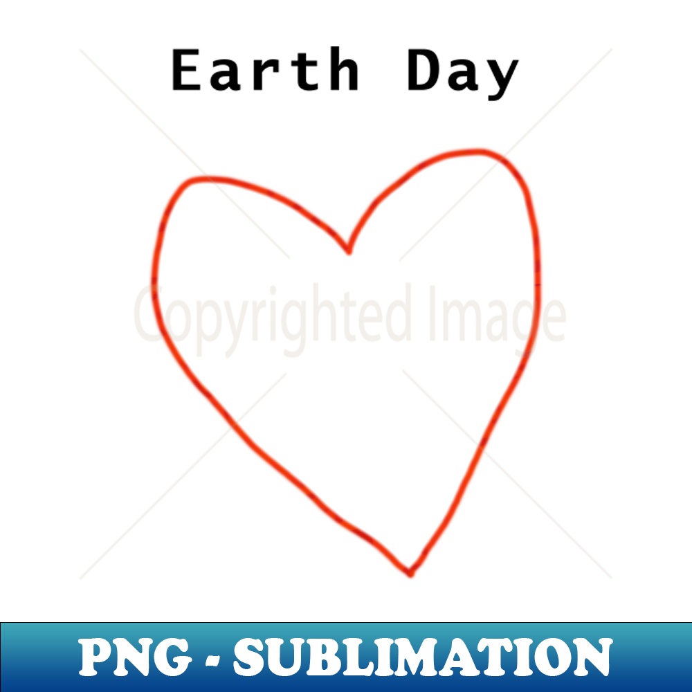 Earth Day Red Heart Line Drawing - High-Resolution PNG Subli | Inspire ...