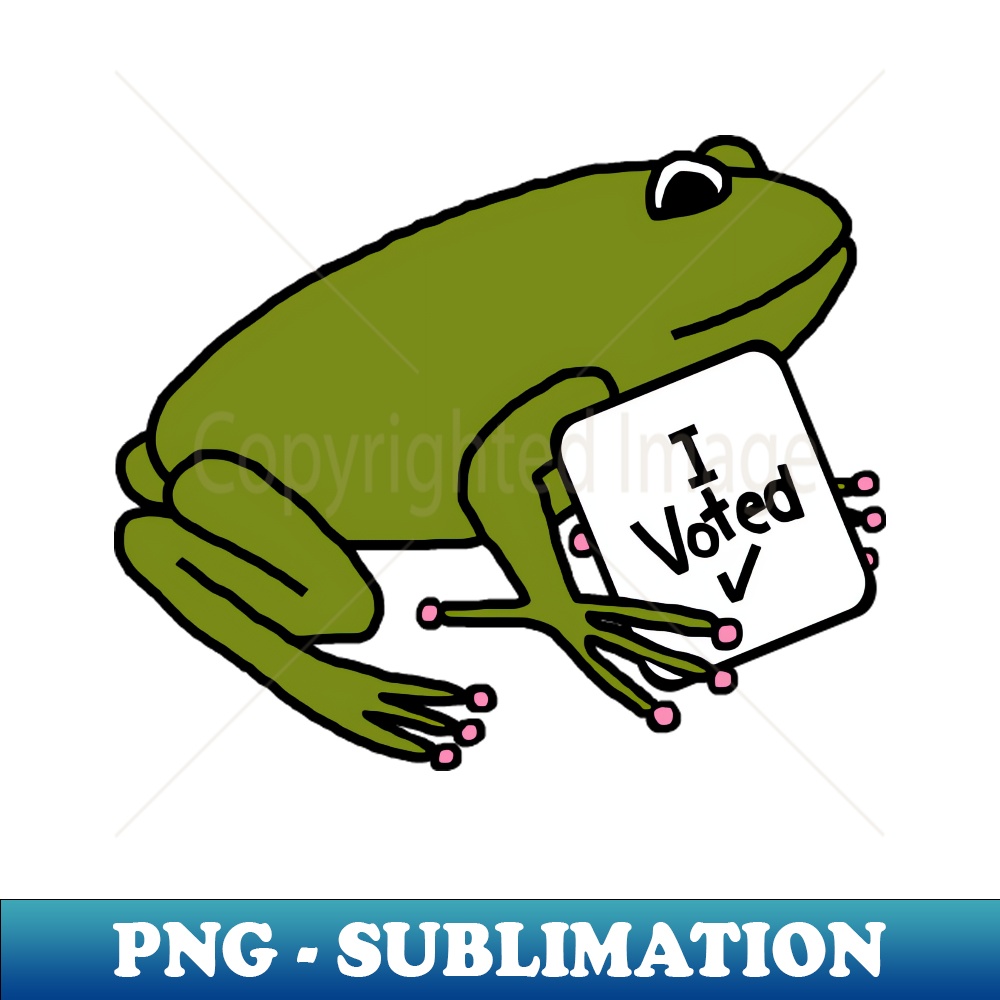 Vote Cute Green Frog with Voted Sign - Creative Sublimation | Inspire ...