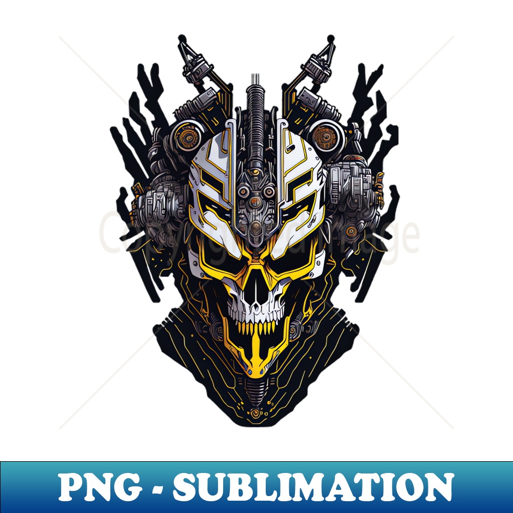 Mecha Skull S02 D49 - High-Resolution PNG Sublimation File - | Inspire ...
