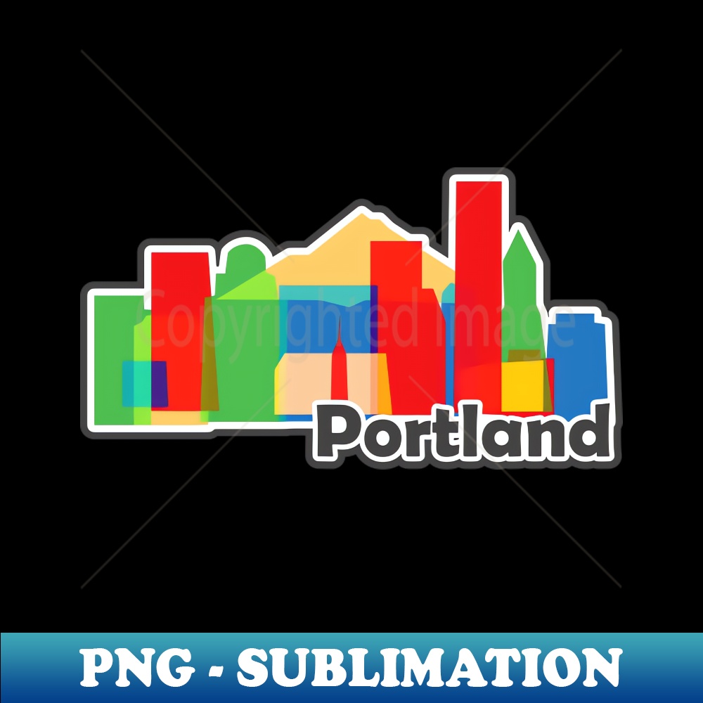 Souvenir for Portland Oregon with Skyline in Modern Colorful | Inspire ...