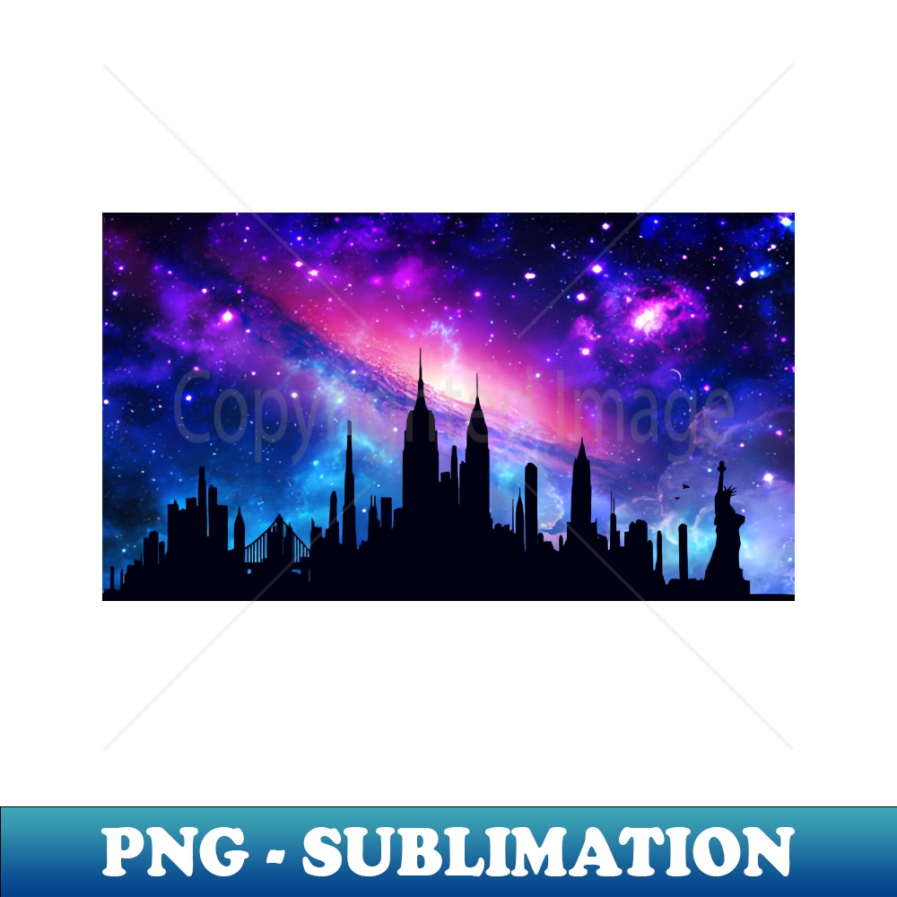 New York City with beautiful Galaxy at night sky - High-Qual | Inspire ...