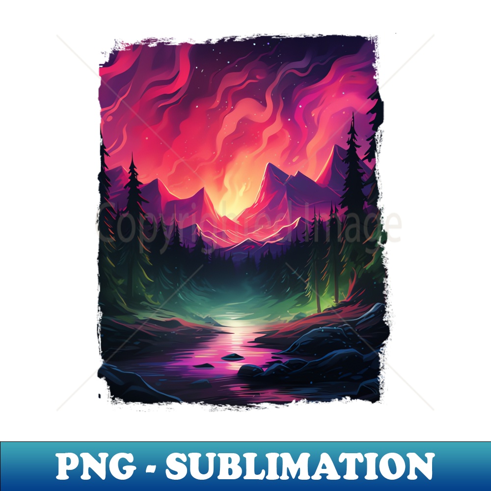 Northern Light Scenery With Mountains Rivers and Trees - Sig | Inspire ...