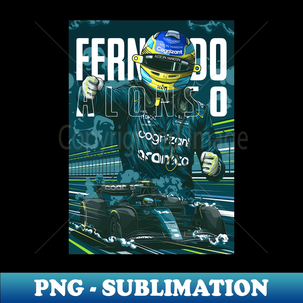 Formula 1 Fernando Alonso Aston Martin Poster - Instant Subl - Inspire ...