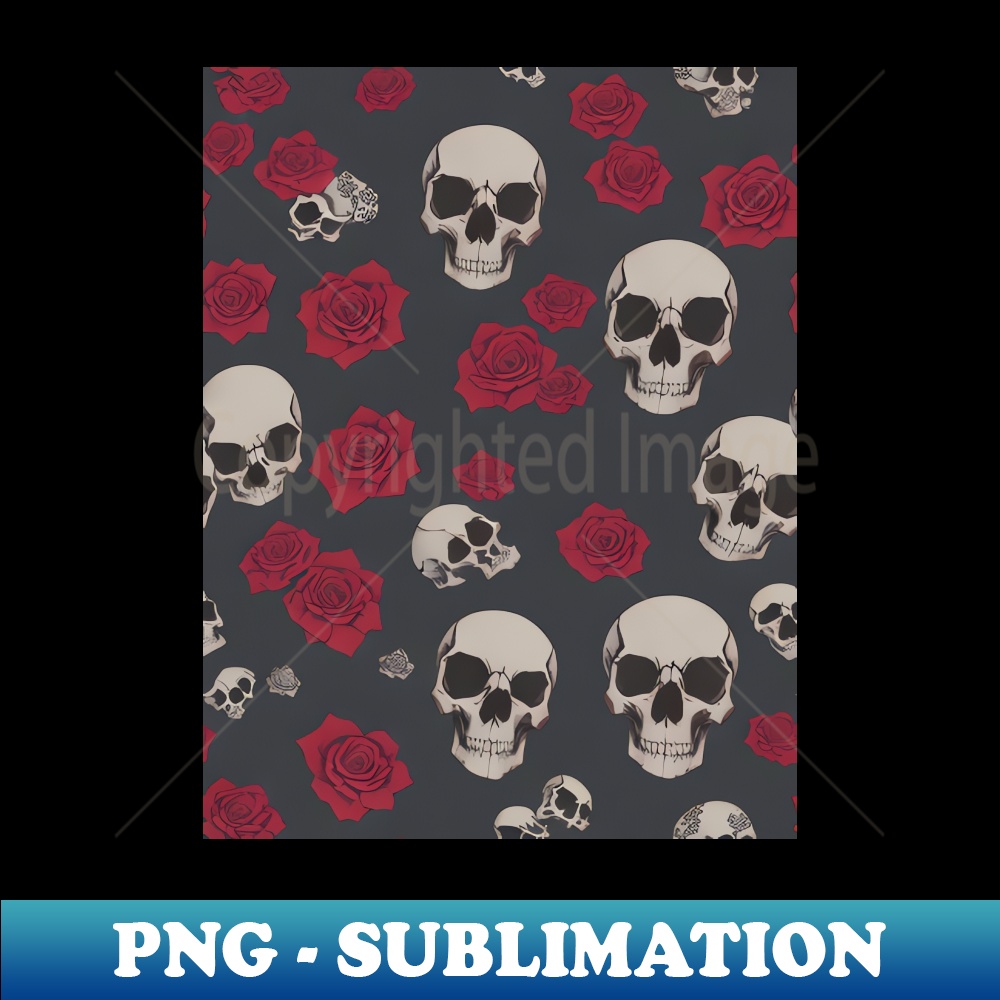 skulls and red roses - Signature Sublimation PNG File | Inspire Uplift