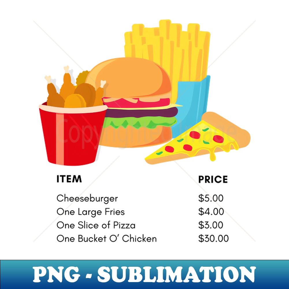 Fast Food Menu items Design - Unique Sublimation PNG Downloa | Inspire ...