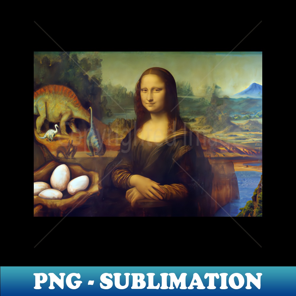 Jurassic Mona Lisa - High-Resolution PNG Sublimation File | Inspire Uplift