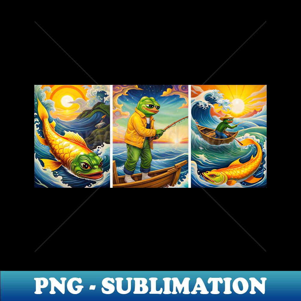 Pepe Goes Fishing 2 - Stylish Sublimation Digital Download | Inspire Uplift
